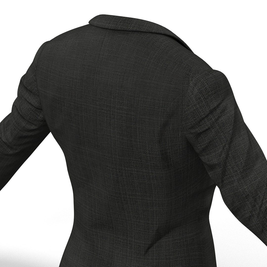 3d Women Suit Jacket Modeled