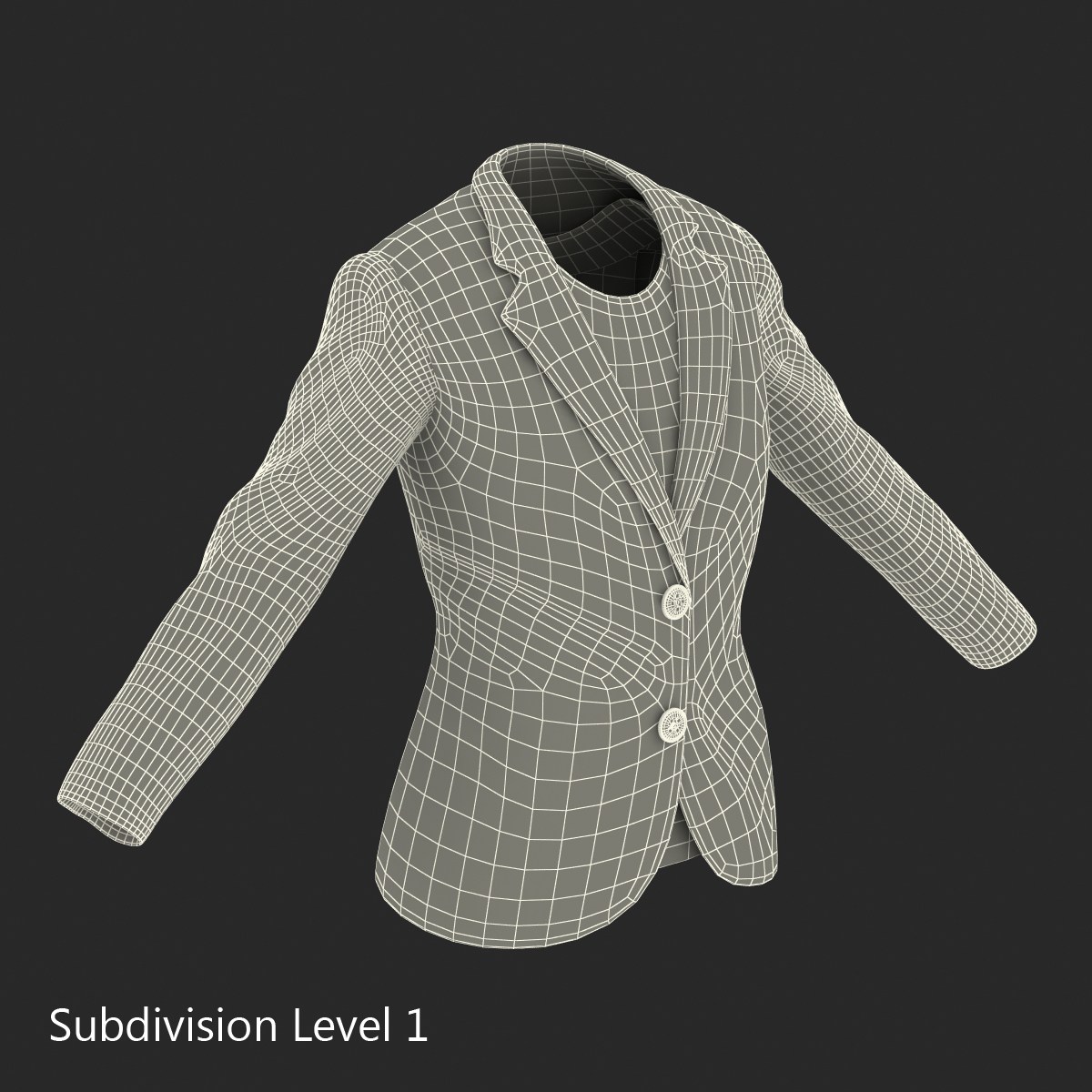 3d women suit jacket modeled