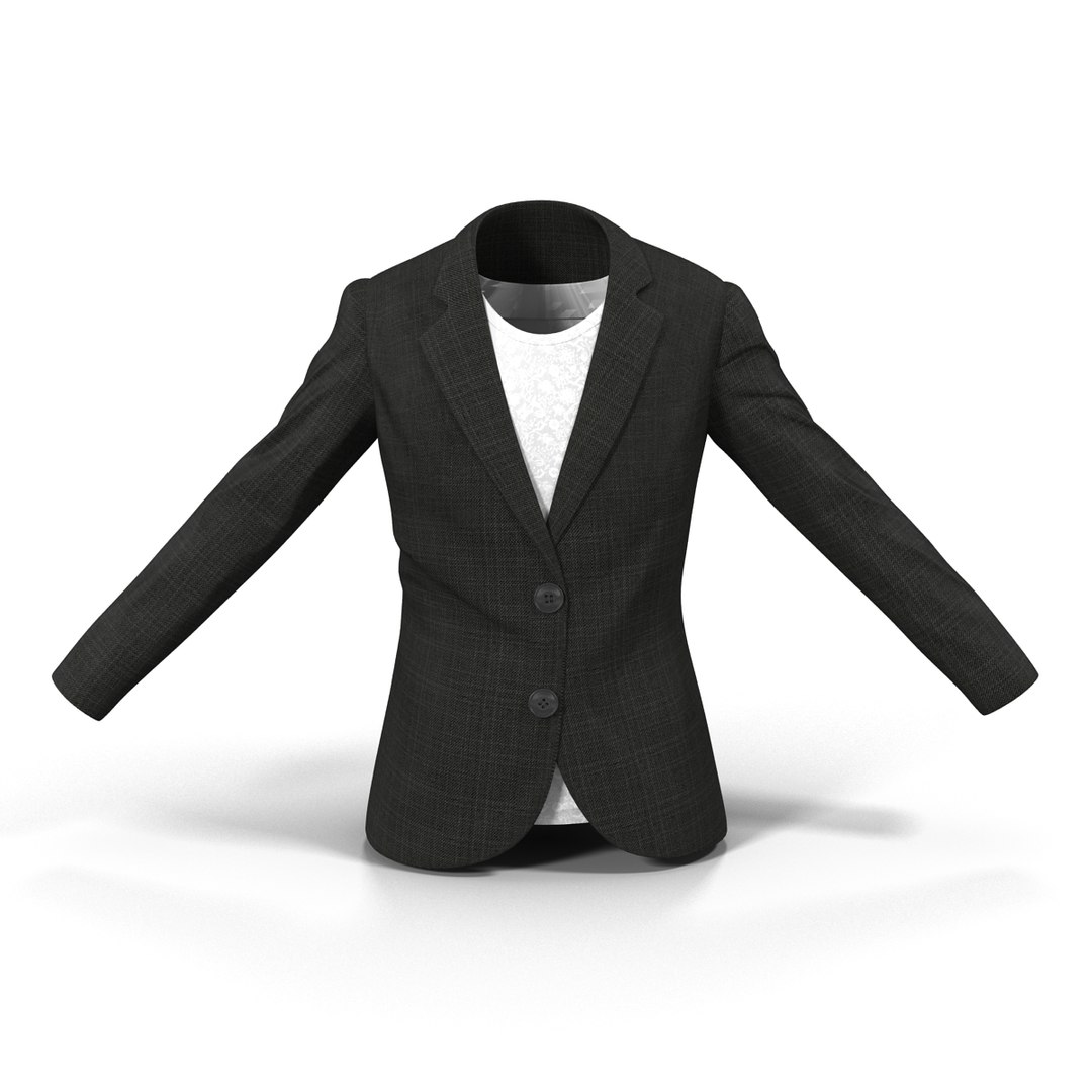 3d Women Suit Jacket Modeled