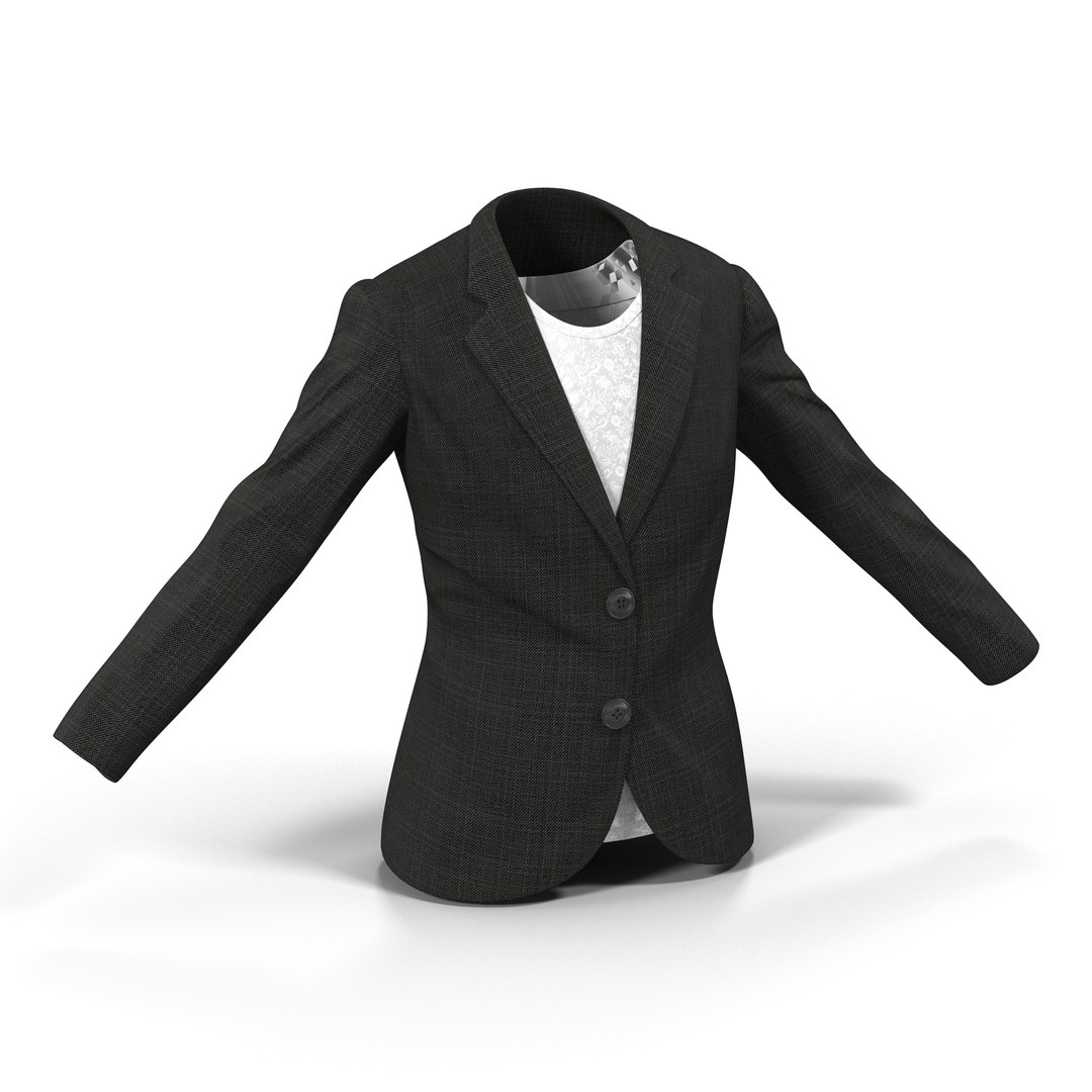 3d women suit jacket modeled