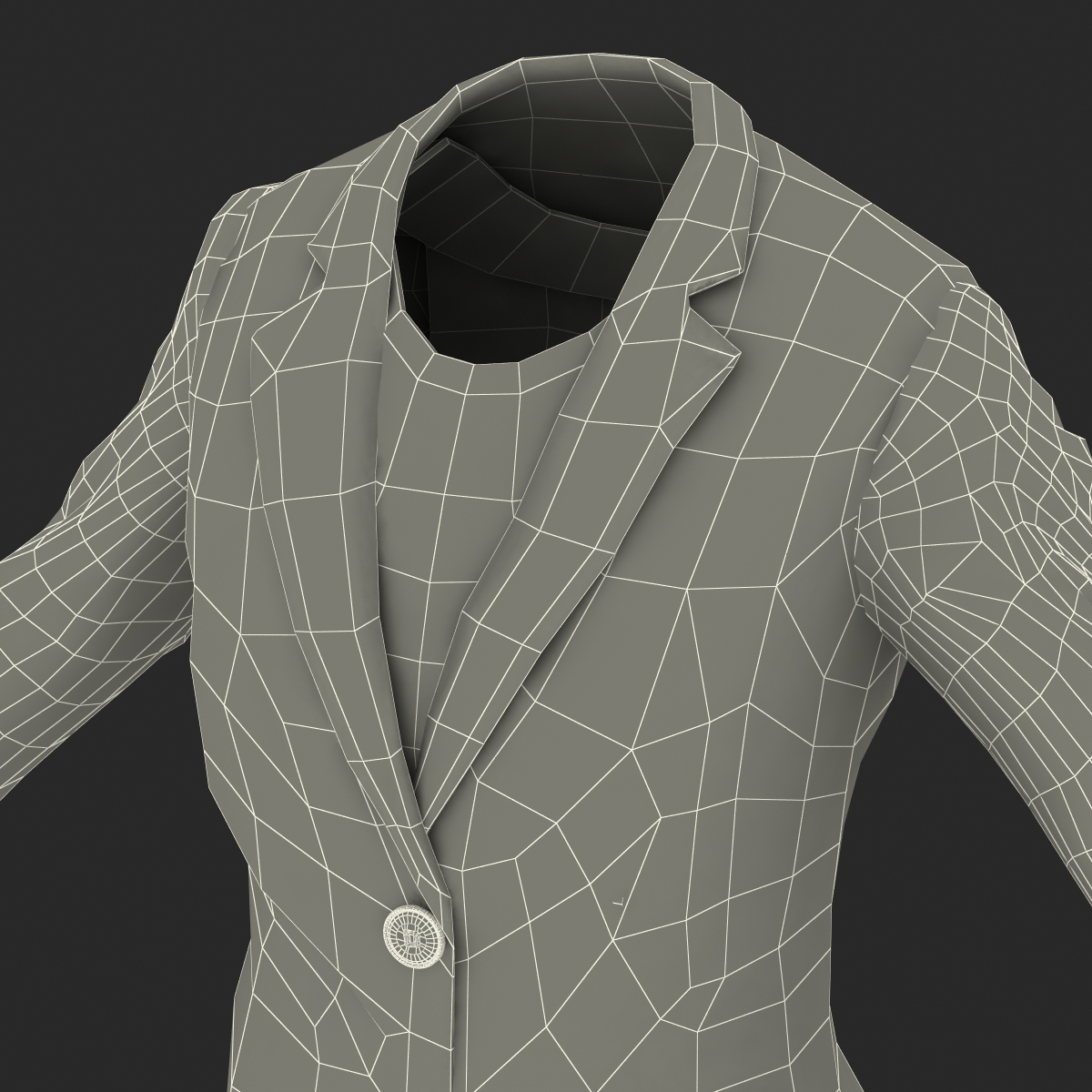 3d women suit jacket modeled