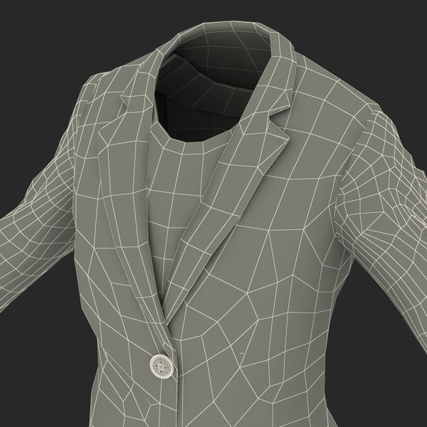3d women suit jacket modeled