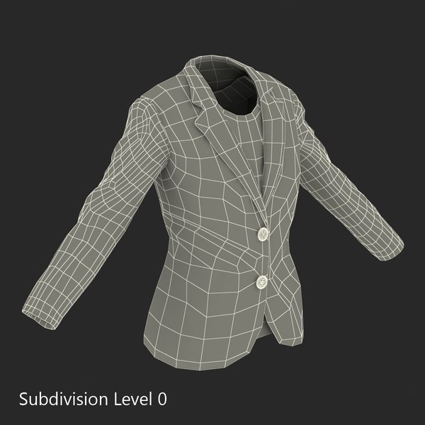 3d women suit jacket modeled