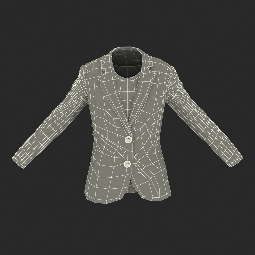 3d Women Suit Jacket Modeled