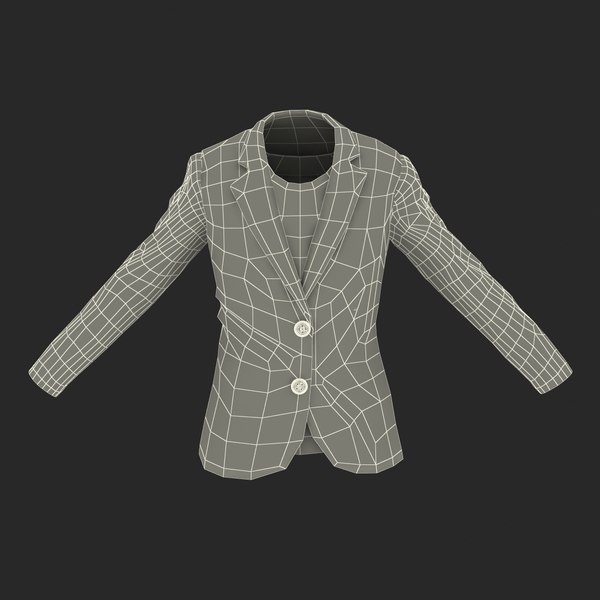 3d women suit jacket modeled