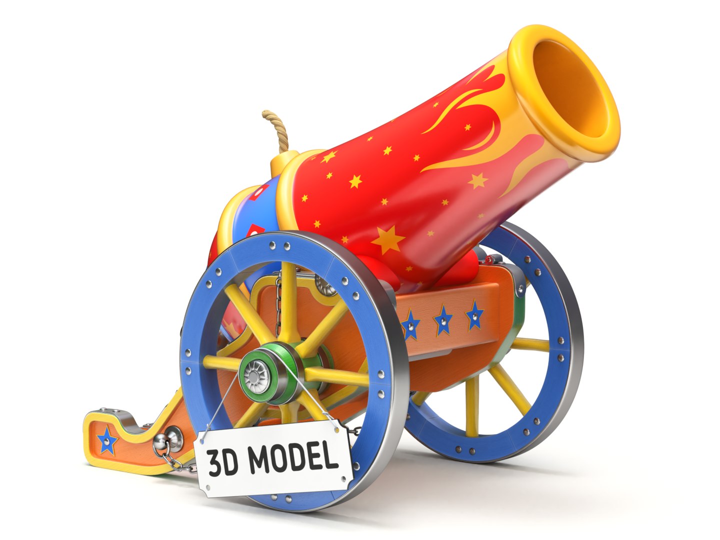 3D Circus Cannon - TurboSquid 1701016