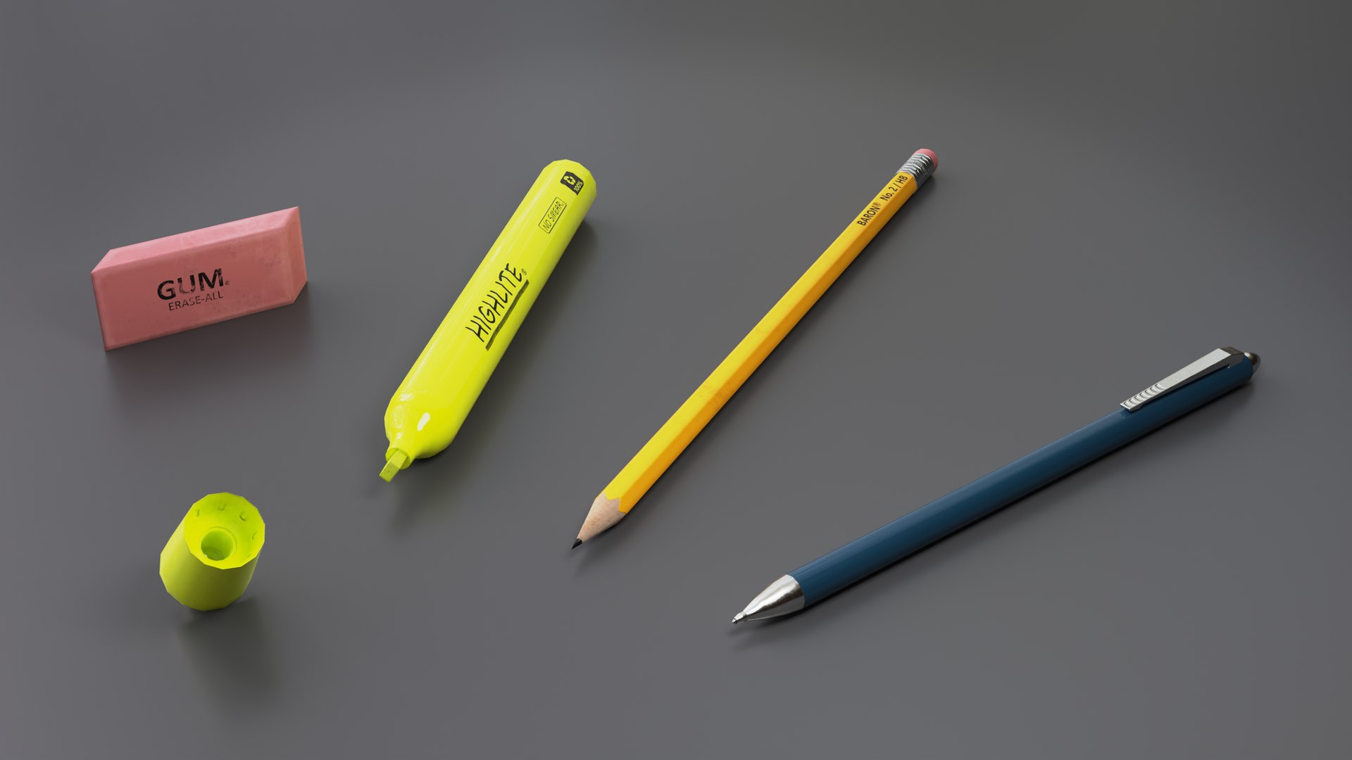 3D Writing Tool Set Pack - TurboSquid 1773387