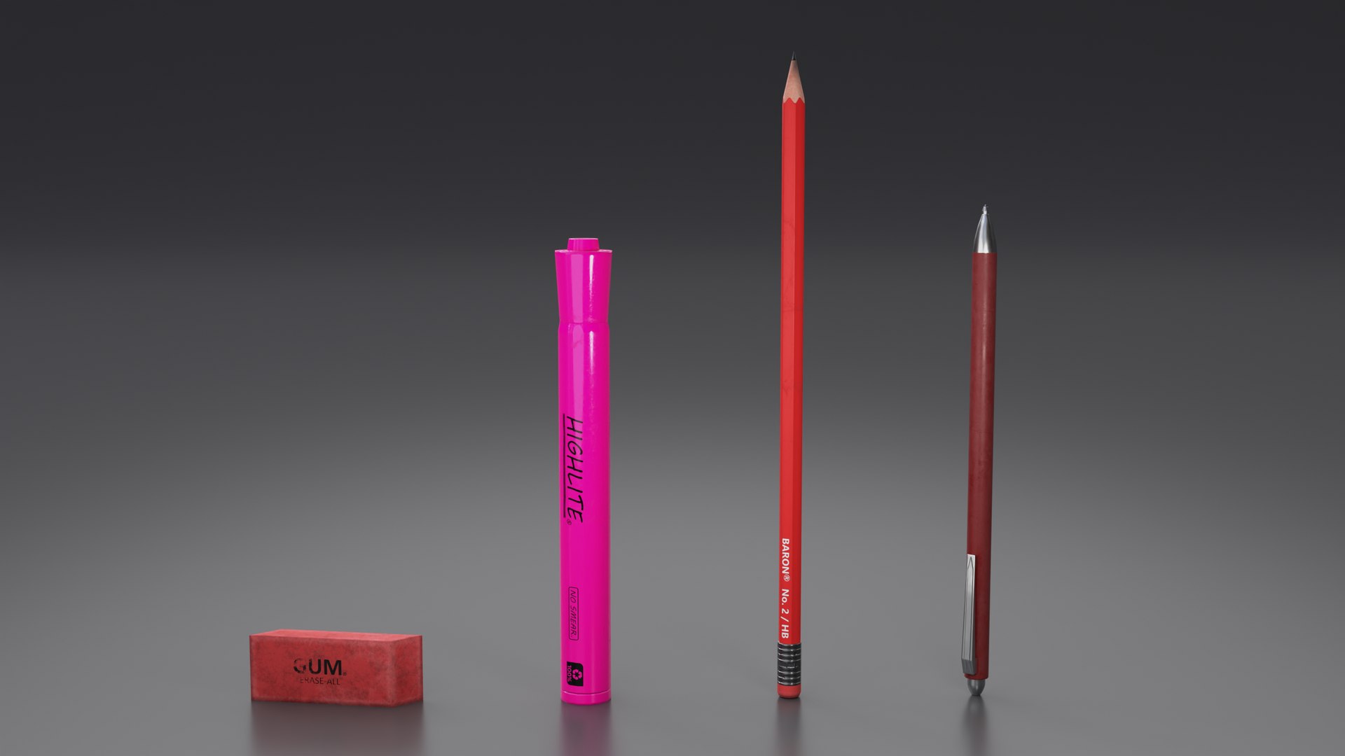 3D Writing Tool Set Pack - TurboSquid 1773387