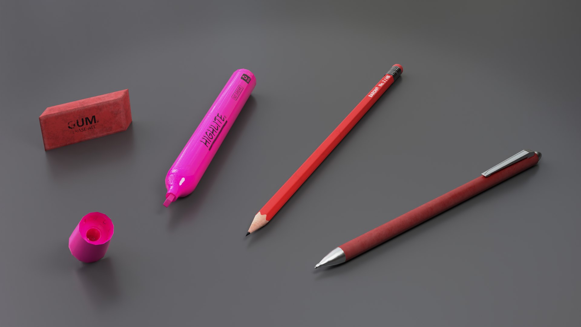 3D Writing Tool Set Pack - TurboSquid 1773387