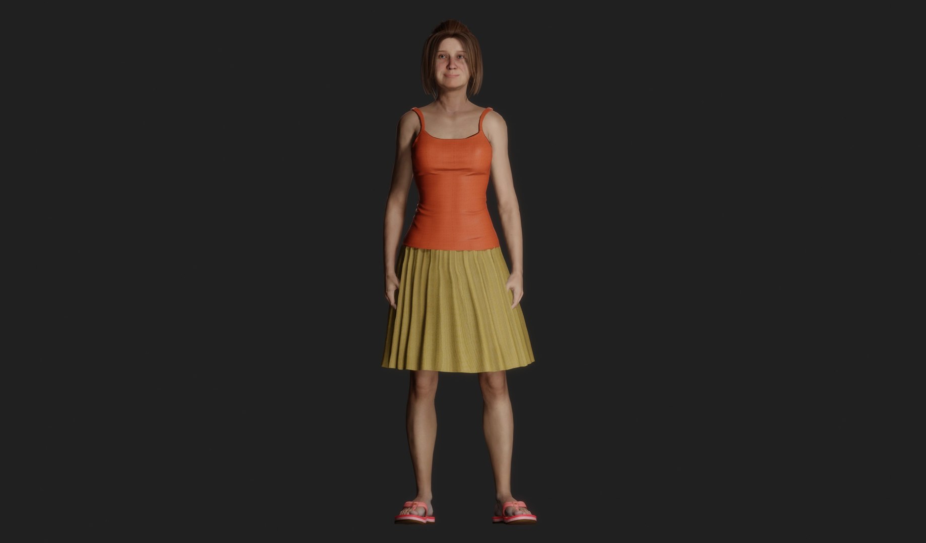 3D Modest Woman In Casual Attire - TurboSquid 2194834