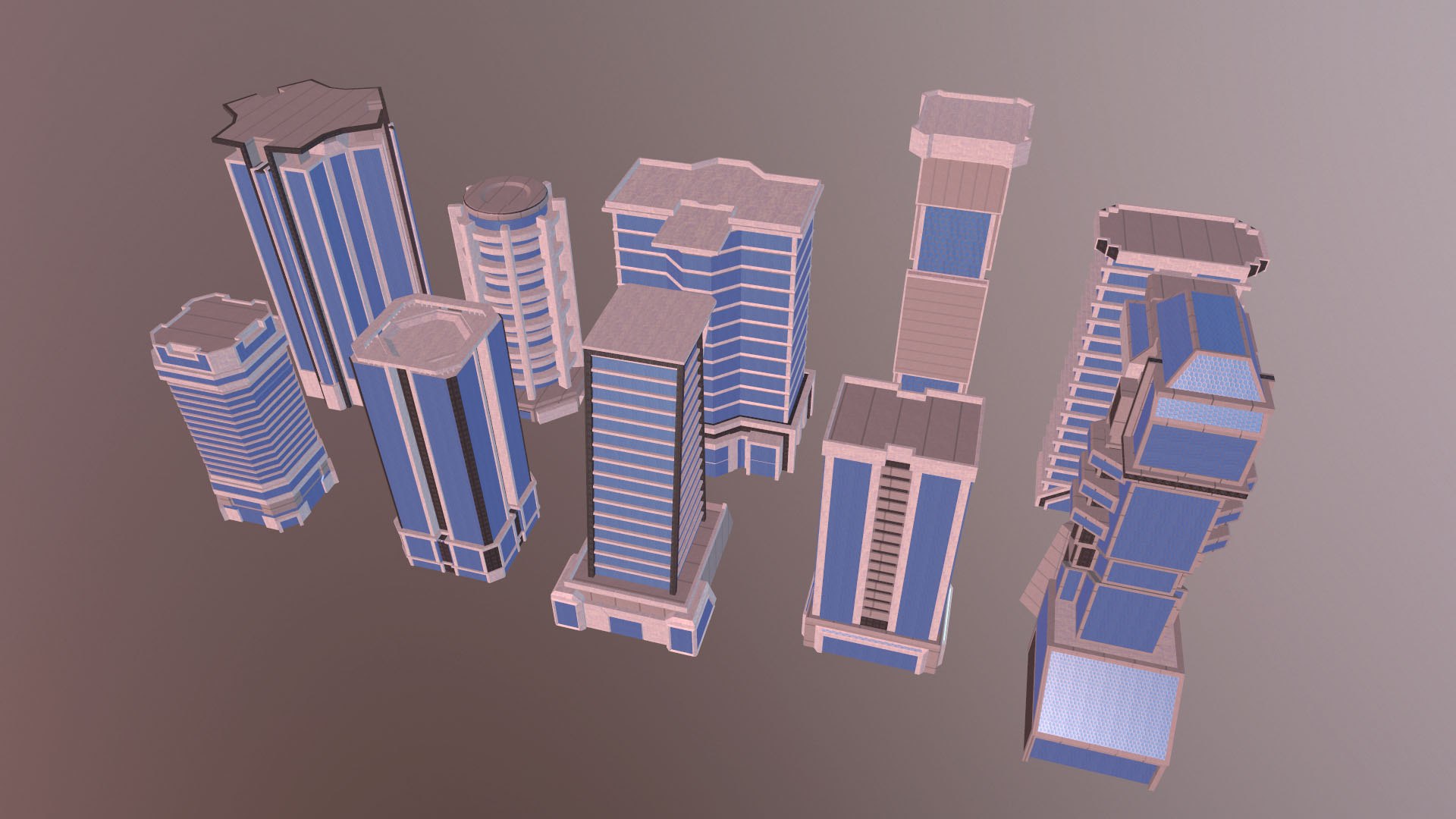 3D Sci-fi Buildings Pack - TurboSquid 2322408