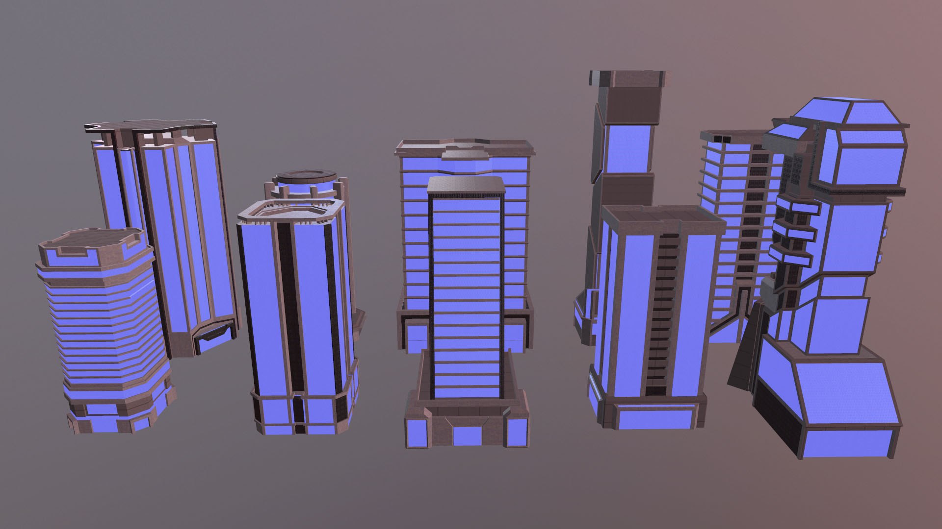3D Sci-fi Buildings Pack - TurboSquid 2322408