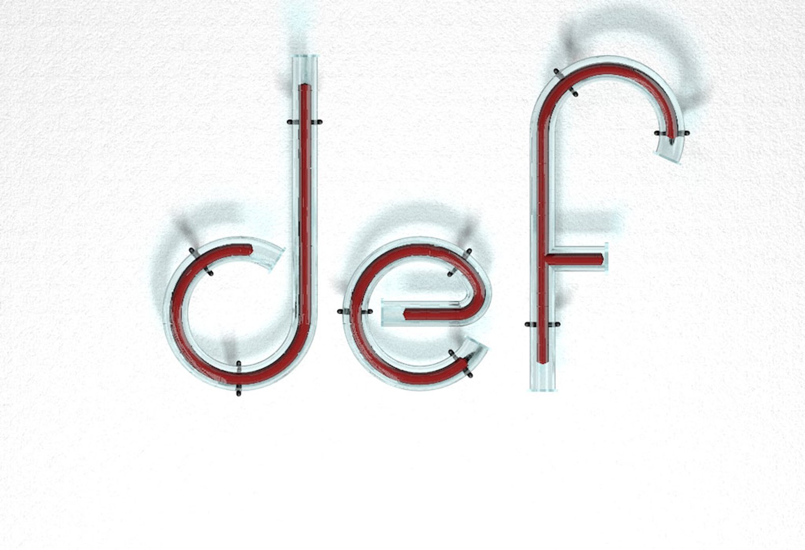 3D Def Letters Glass Tube Model - TurboSquid 1547137