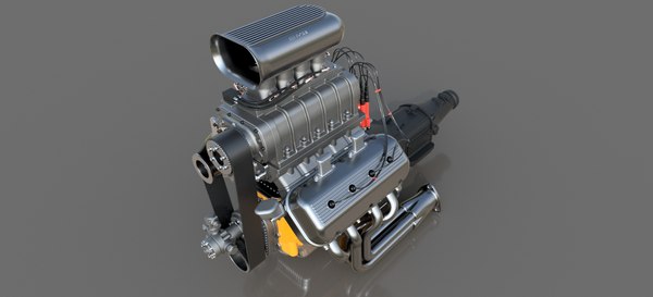 3d blown hemi engine model