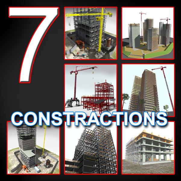 construction houses 3d model