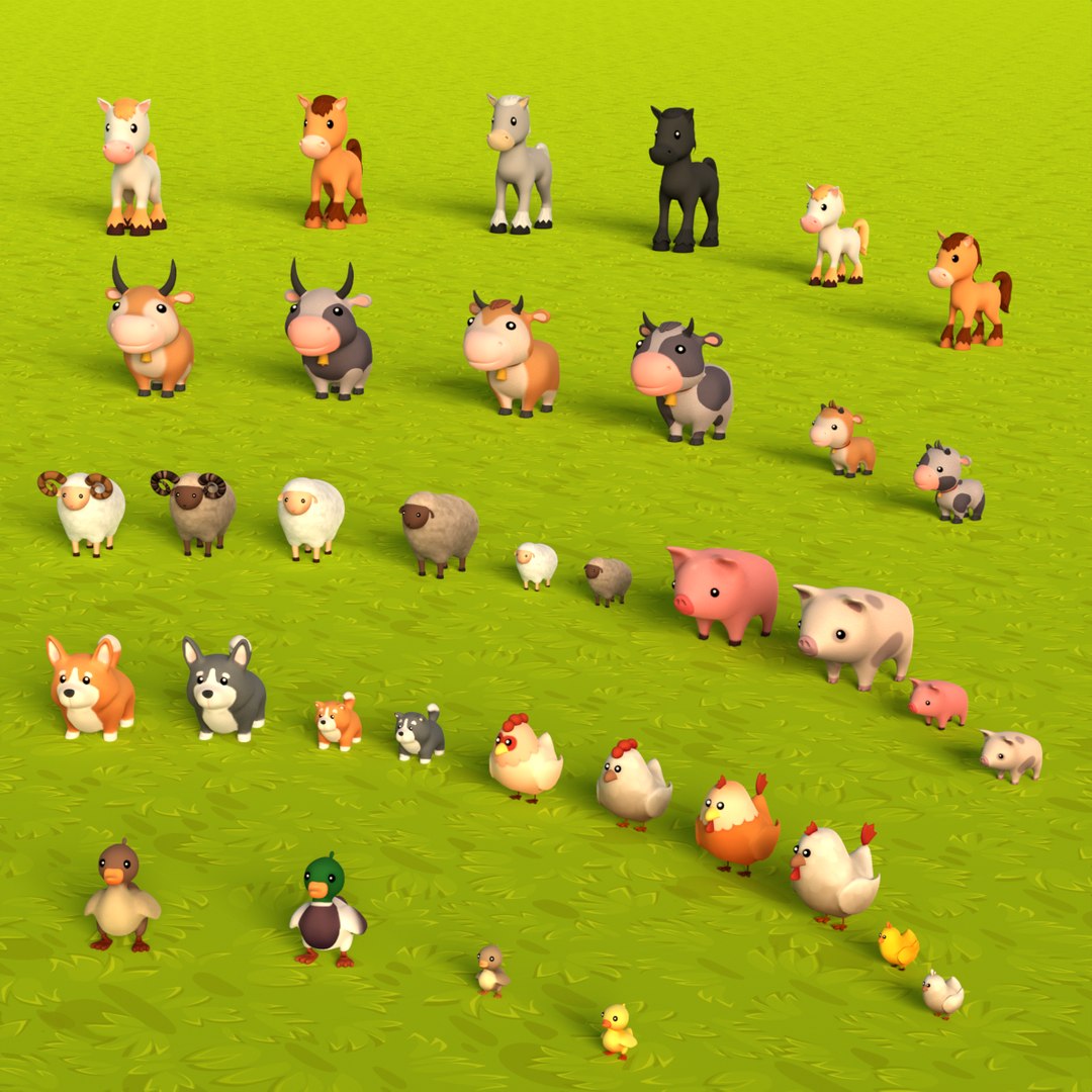 3D Model Farm Animals Pack - TurboSquid 2131070