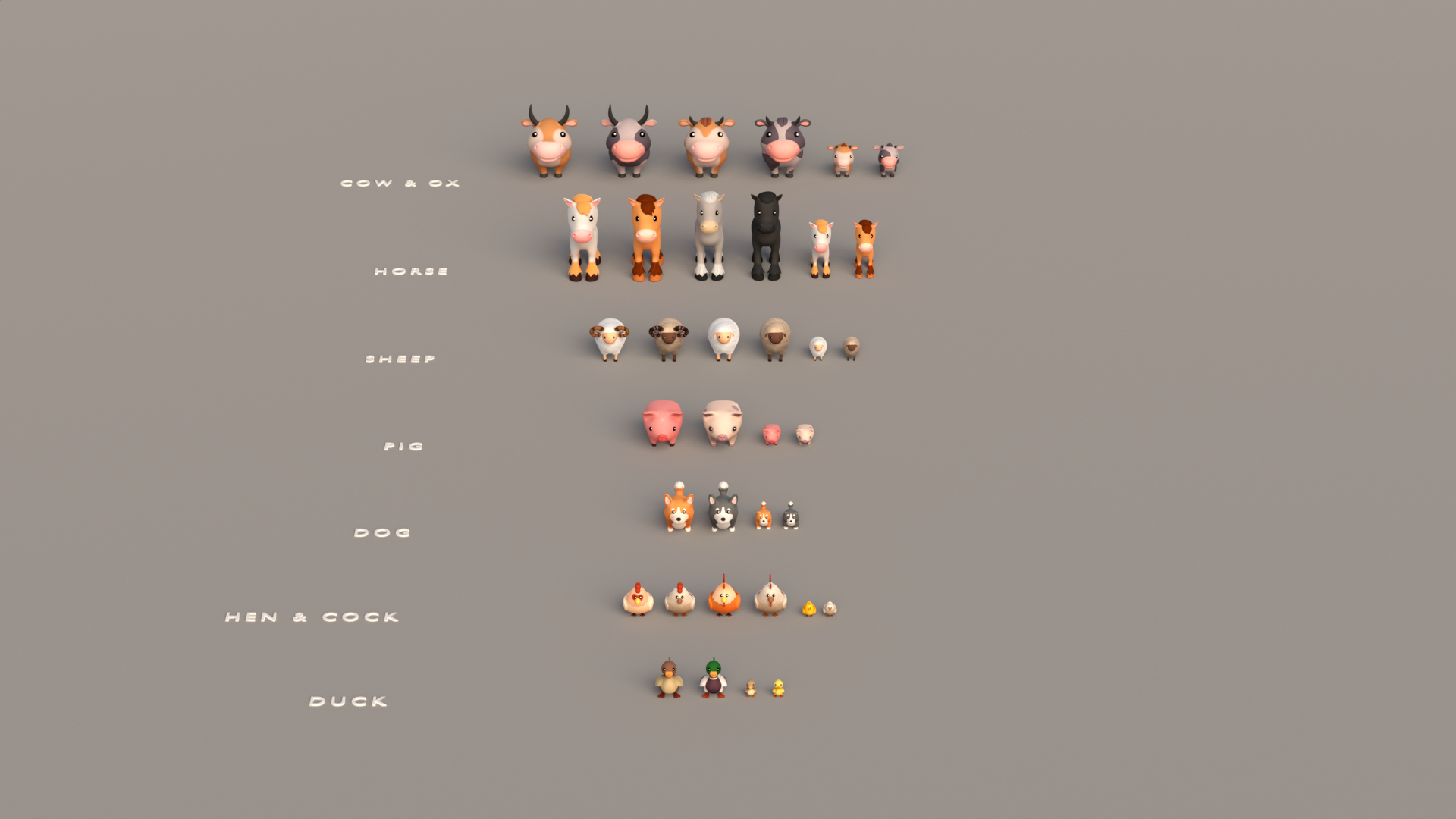 3D Model Farm Animals Pack - TurboSquid 2131070