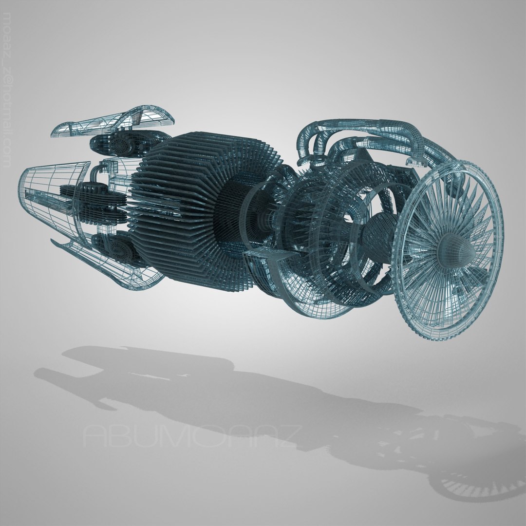 3d Model Of Jet Engine Cutaway