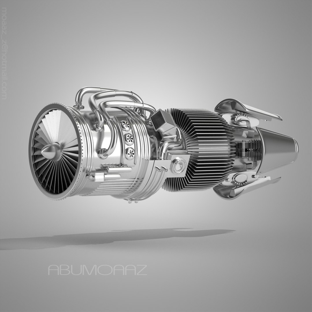 3d Model Of Jet Engine Cutaway