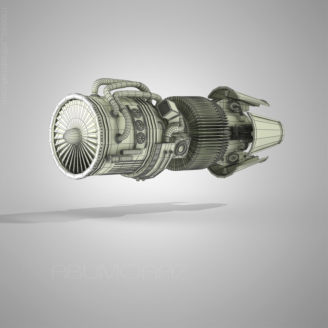 3d Model Of Jet Engine Cutaway