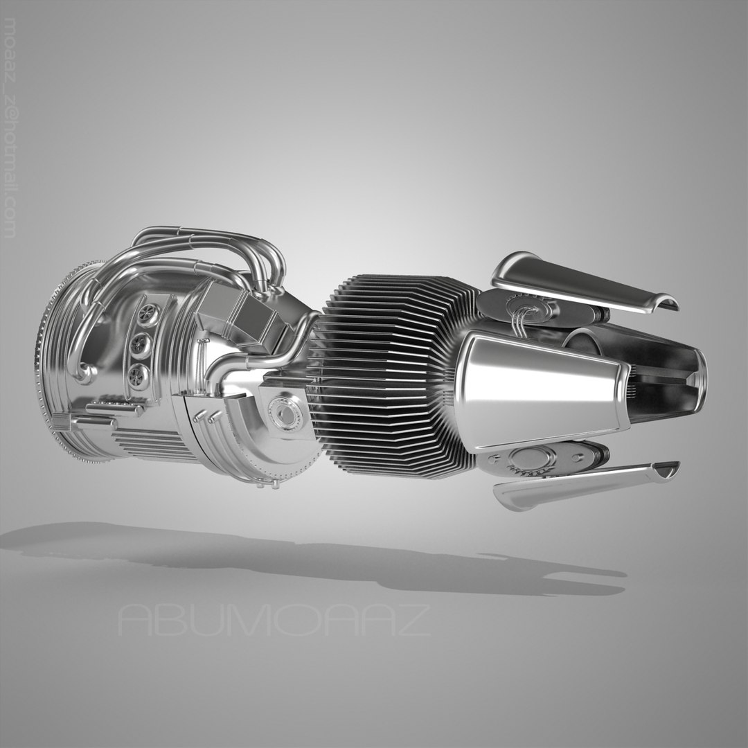 3d Model Of Jet Engine Cutaway