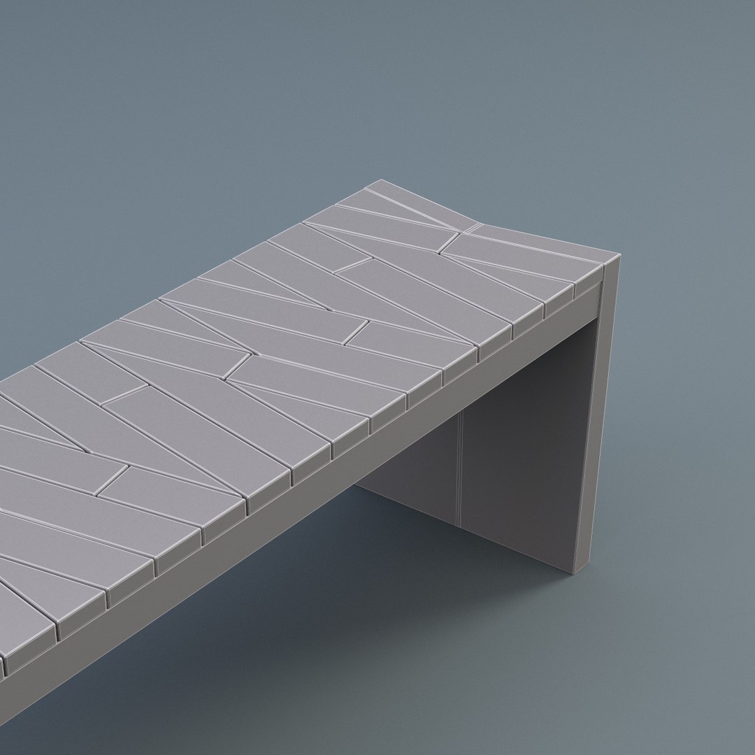 3d model outdoor boardwalk bench