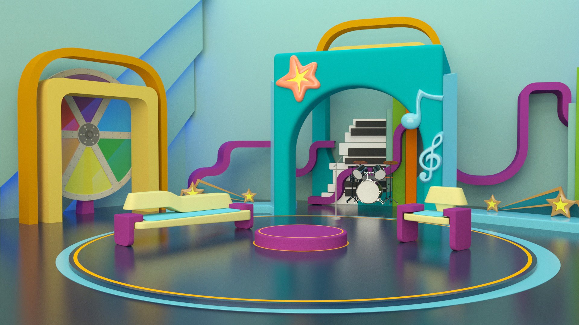 Child Music Tv Studio Competition Design Model - TurboSquid 1767470