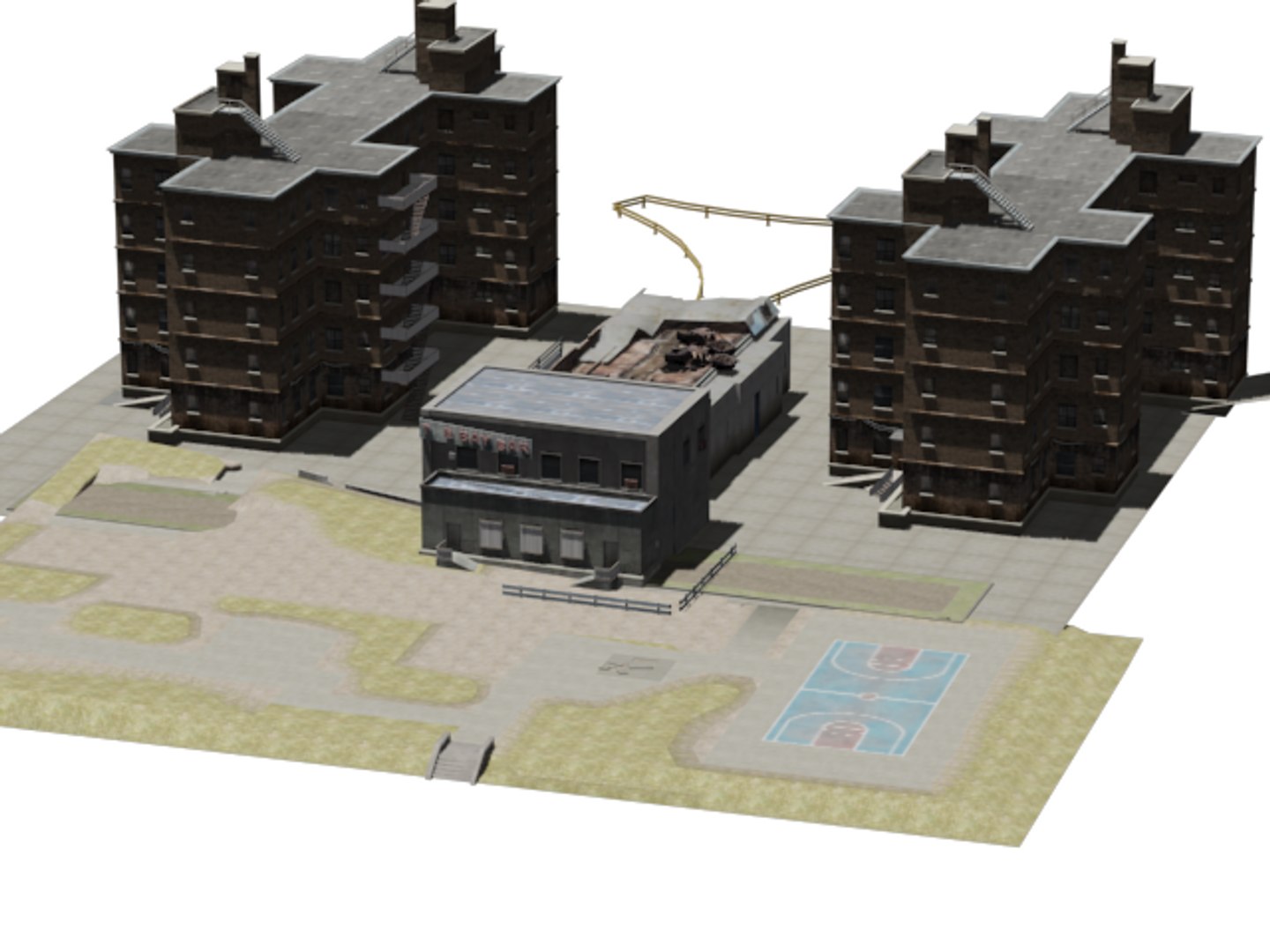 3d Rendered Neighbourhood Landscape