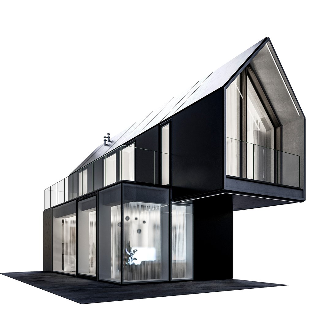 Modern House 17 At Night 3D Model - TurboSquid 1903946