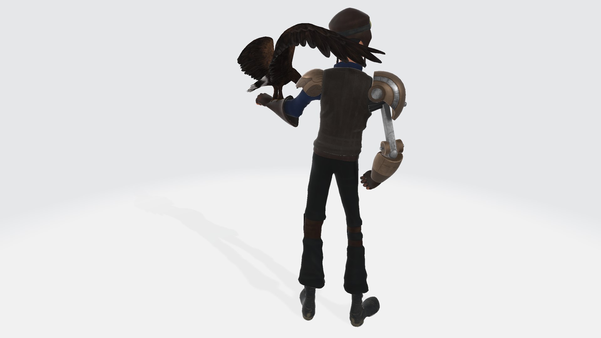 Steampunk Hero With Hawk 3D Model - TurboSquid 2321560
