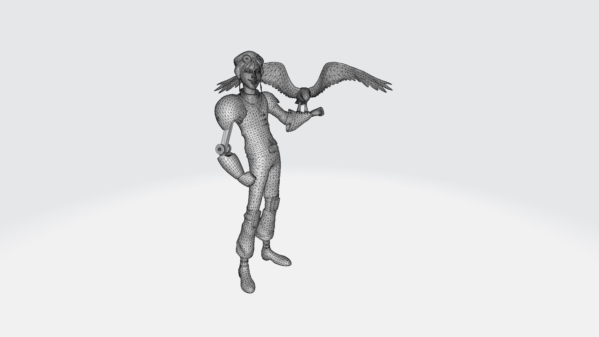 Steampunk Hero With Hawk 3D Model - TurboSquid 2321560