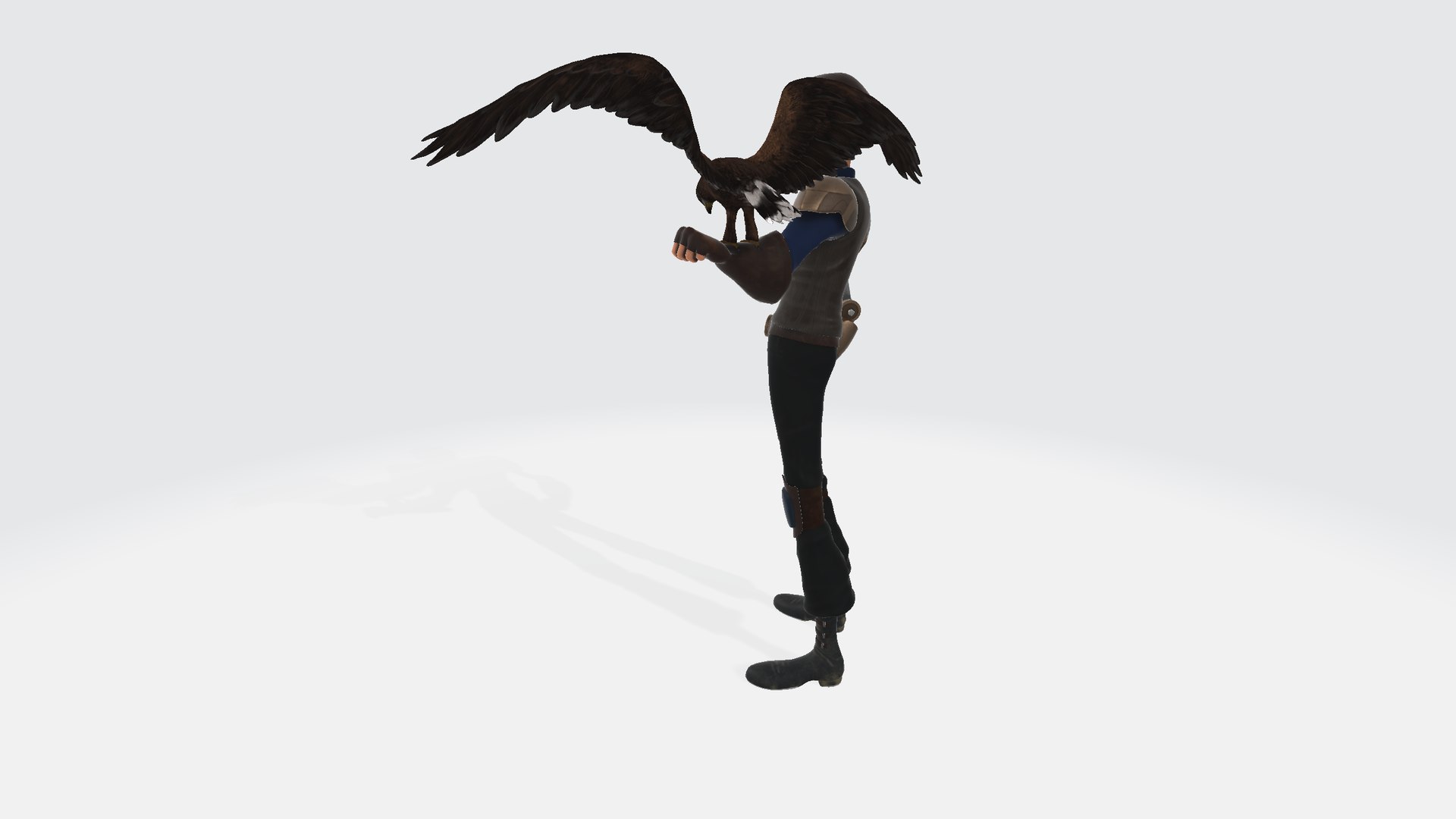 Steampunk Hero With Hawk 3D Model - TurboSquid 2321560