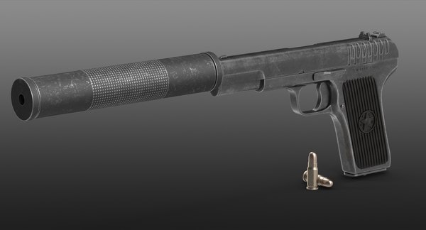 3d model soviet gun silencer tt-33