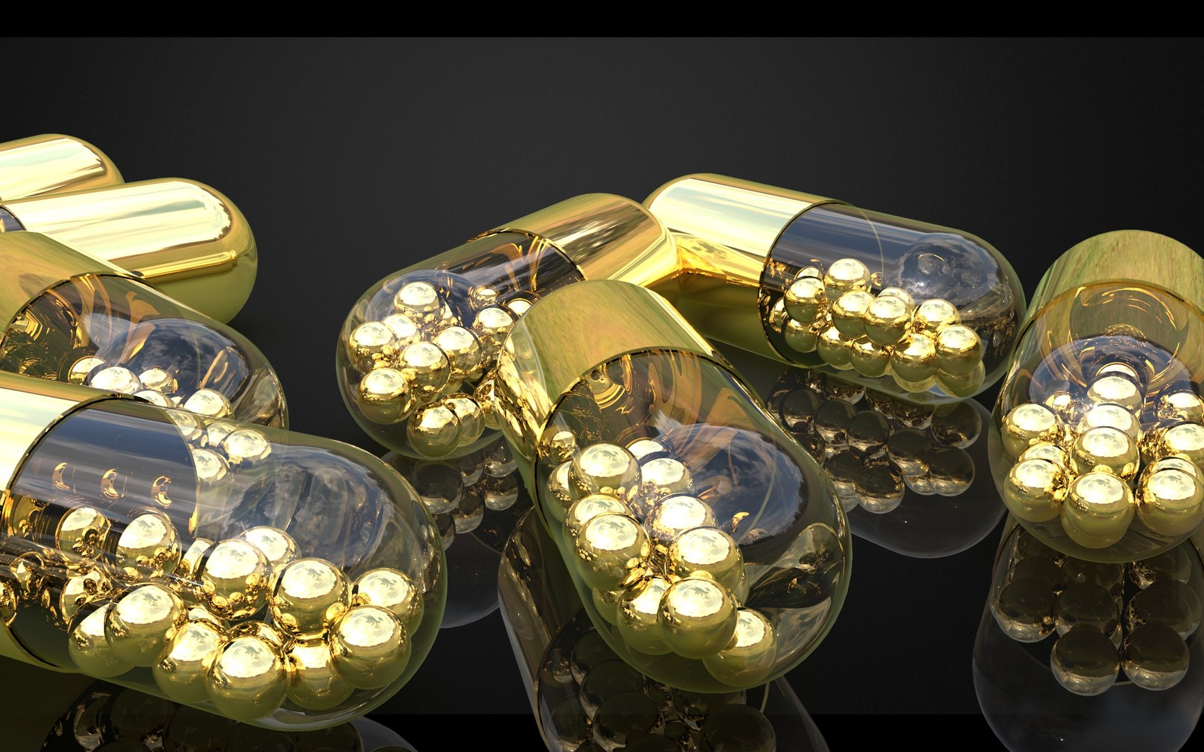 Golden Capsules 3D Model - TurboSquid 2090729