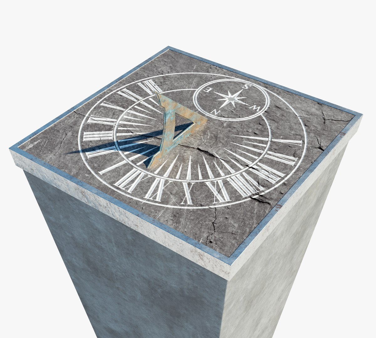 Chiselled Stone Sundial And Concrete Plinth 3D Model - TurboSquid 2048031