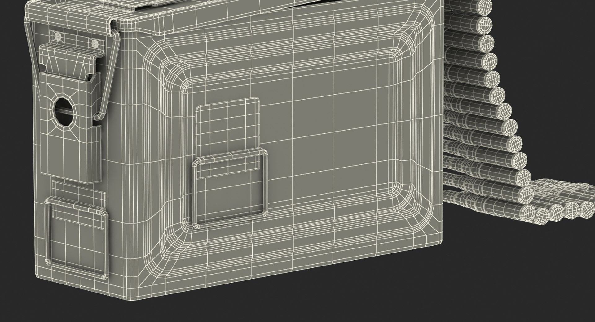 3d model machine gun ammunition box