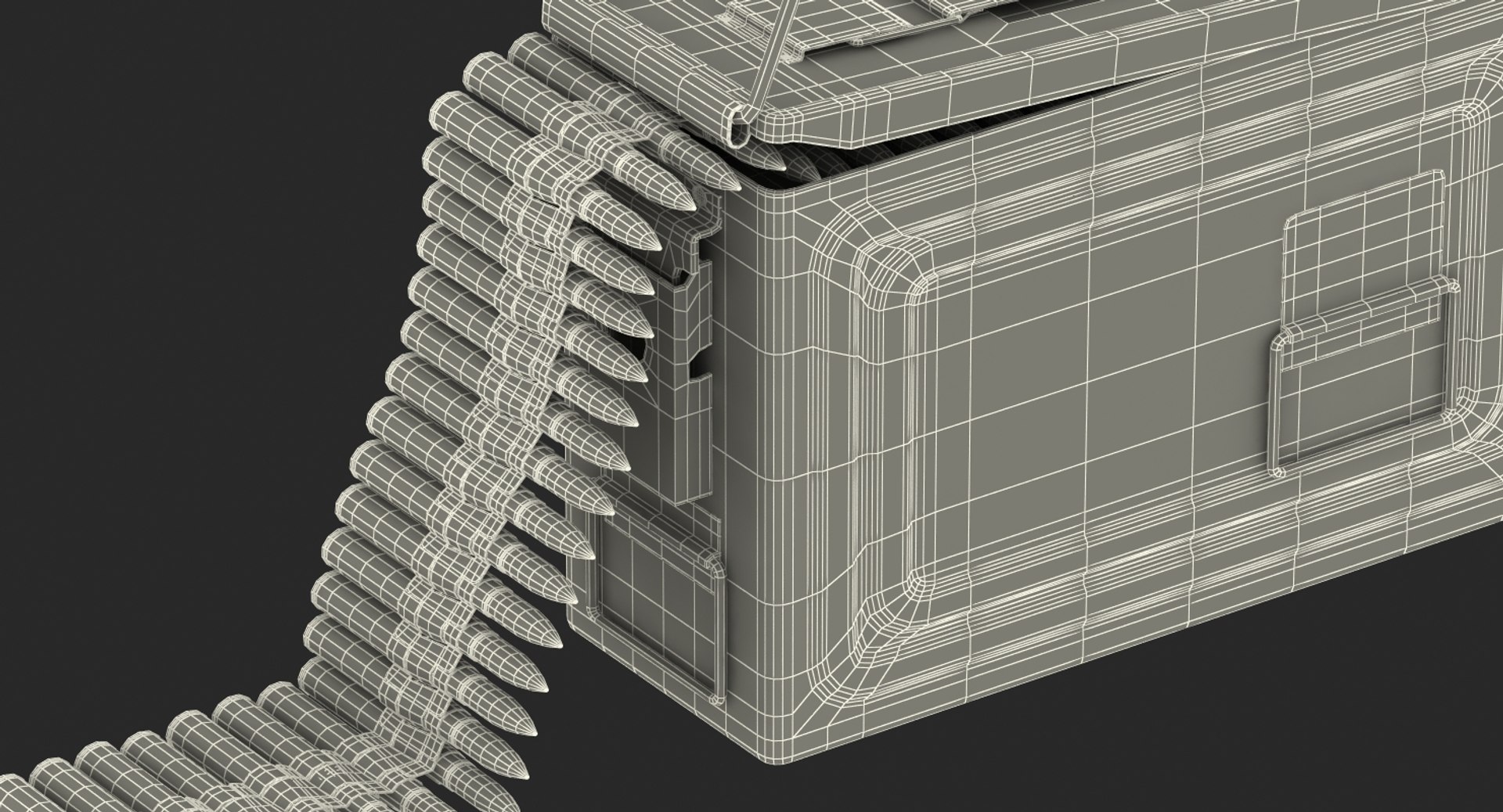 3d model machine gun ammunition box