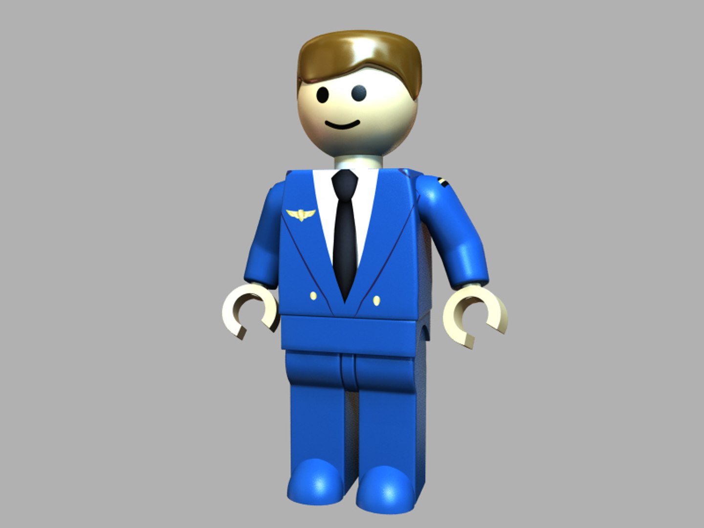 3d Model Lego Pilot Landing