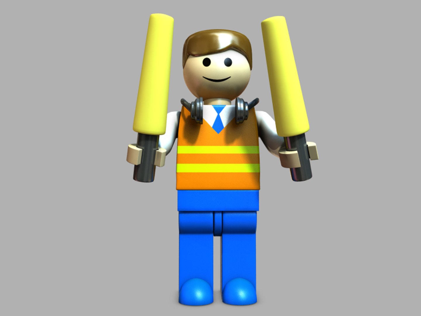 3d Model Lego Pilot Landing