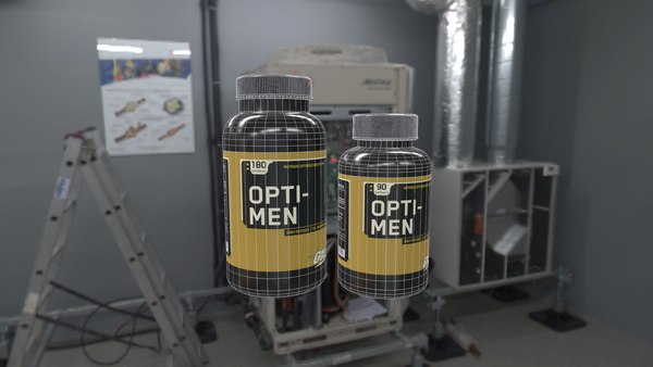 Opti-men bottle 3D model - TurboSquid 1263850