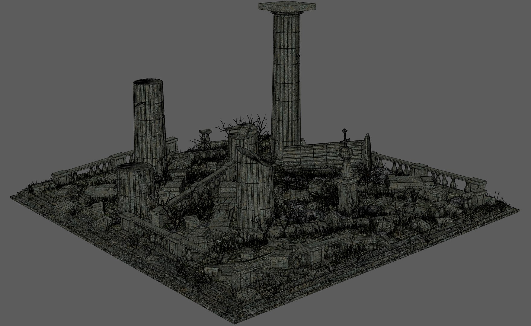 3D Ruins Model - TurboSquid 1683787