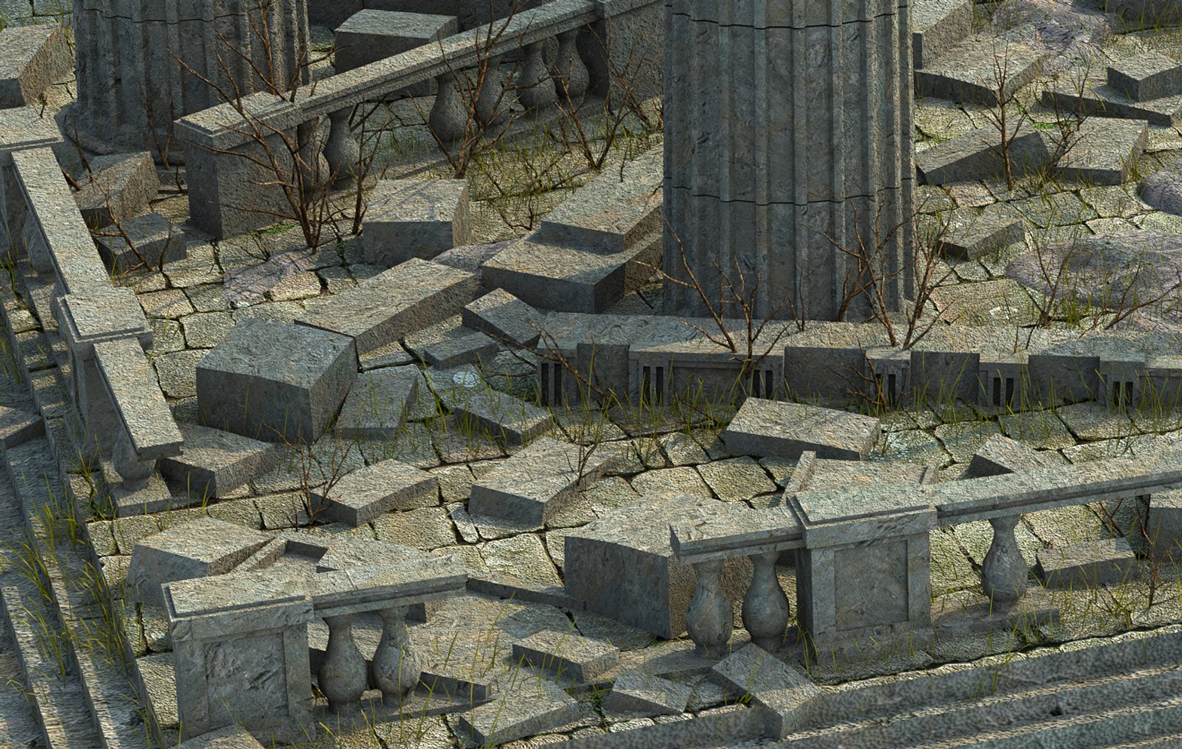3D Ruins Model - TurboSquid 1683787