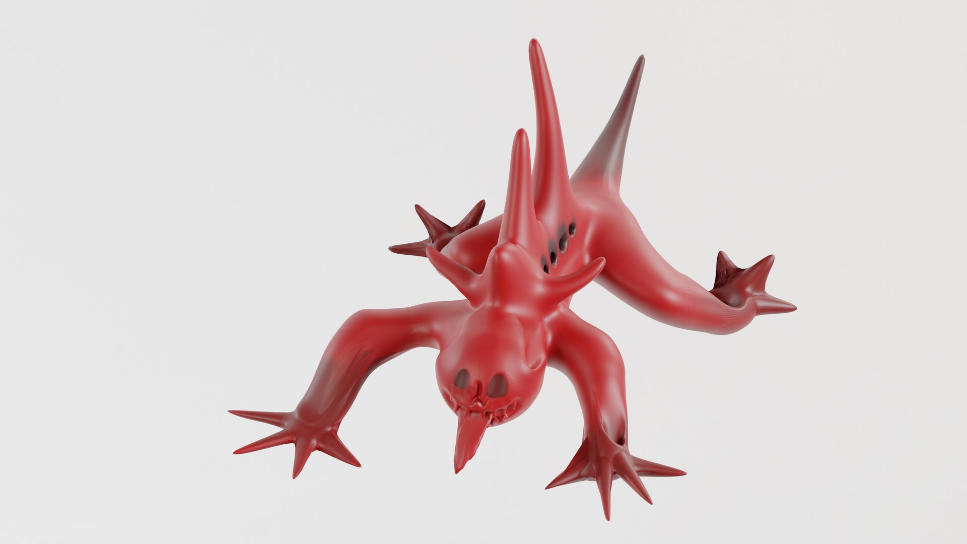3D Model Crawling Red Monster Lizard - TurboSquid 2041582