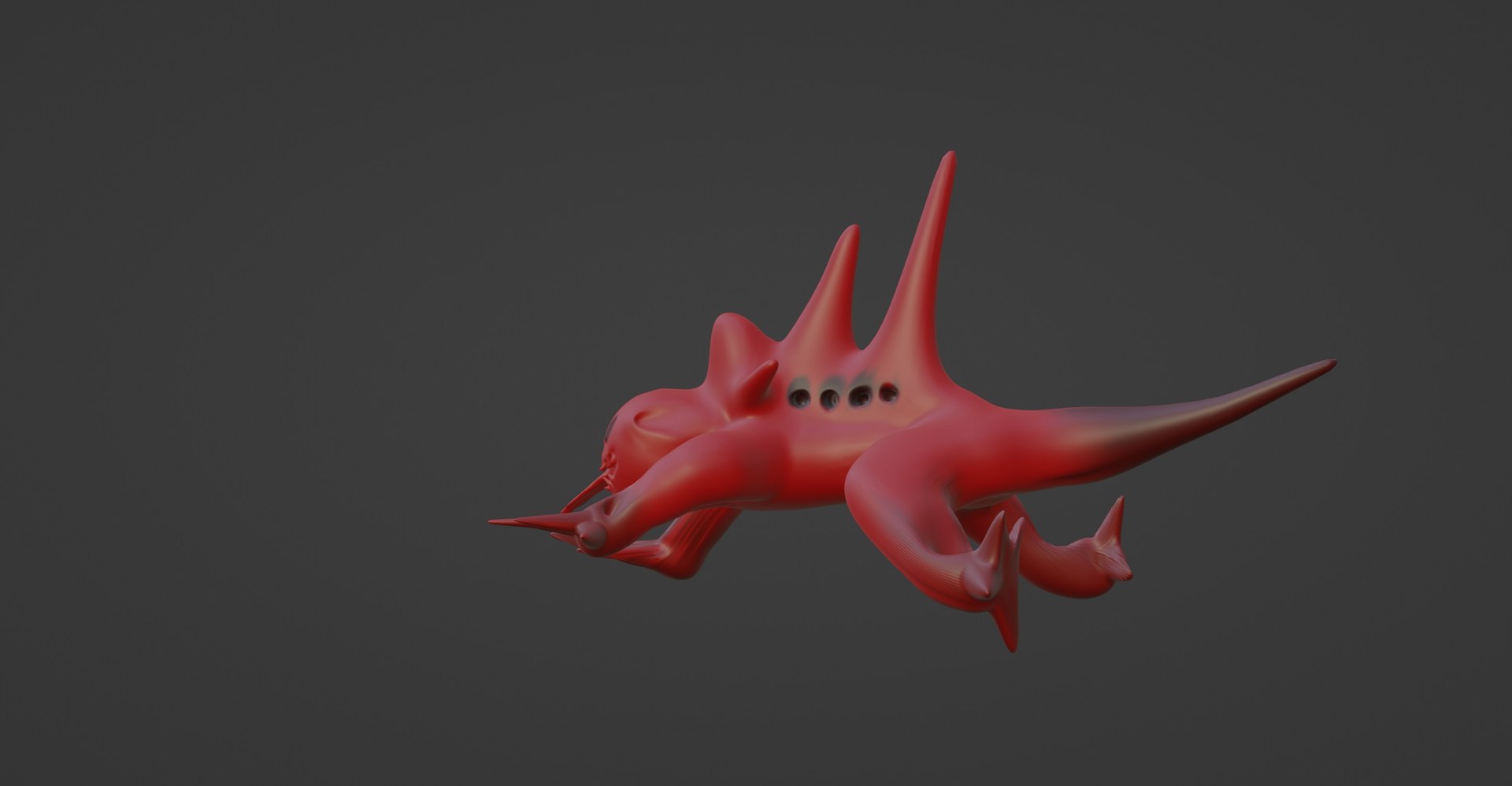 3D Model Crawling Red Monster Lizard - TurboSquid 2041582
