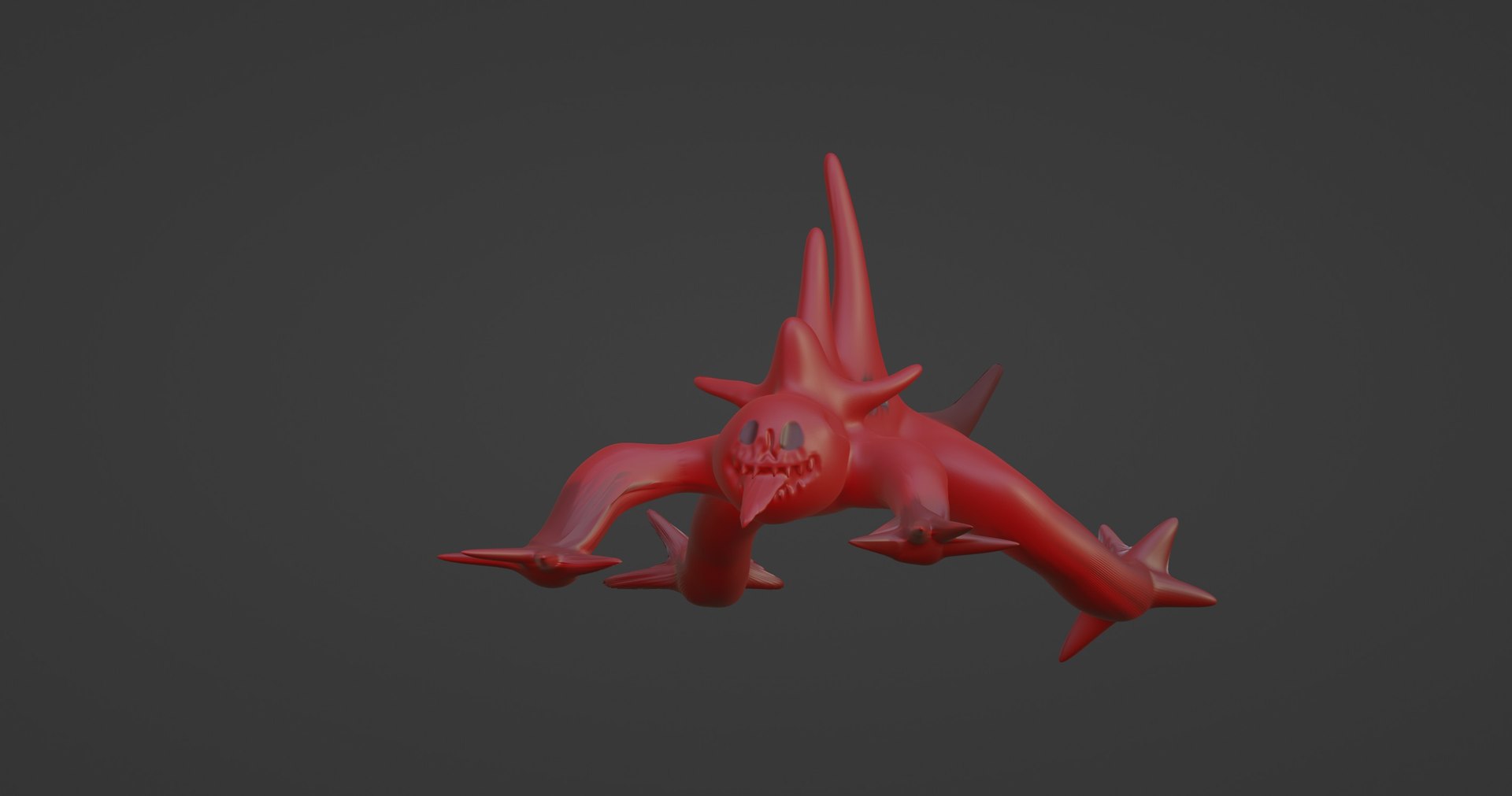 3D Model Crawling Red Monster Lizard - TurboSquid 2041582