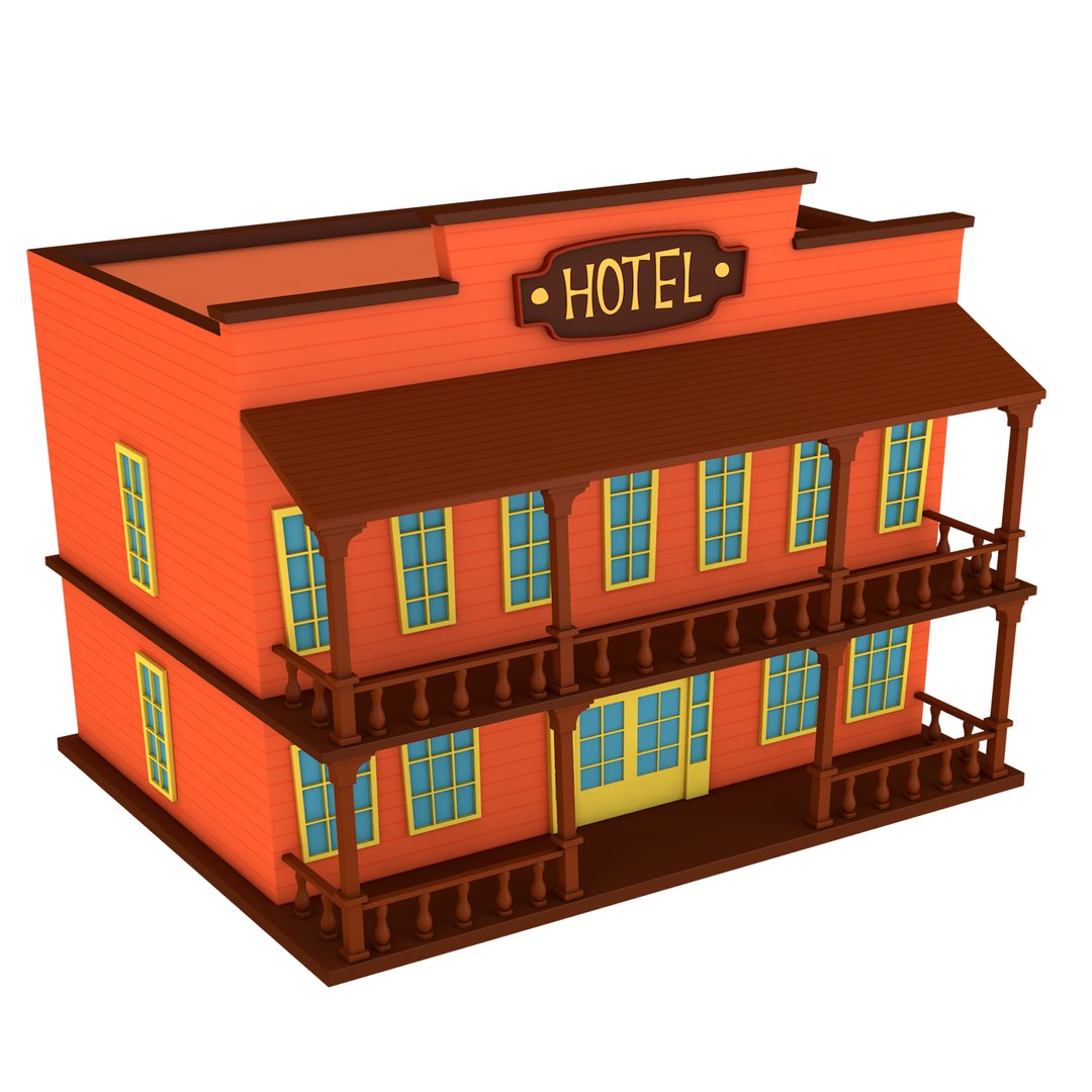 3D Cartoon Building Hotel - TurboSquid 1550013