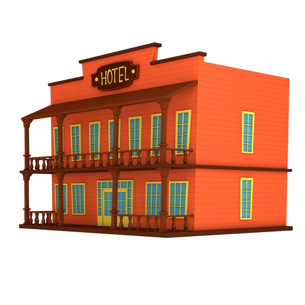 3D cartoon building hotel - TurboSquid 1550013