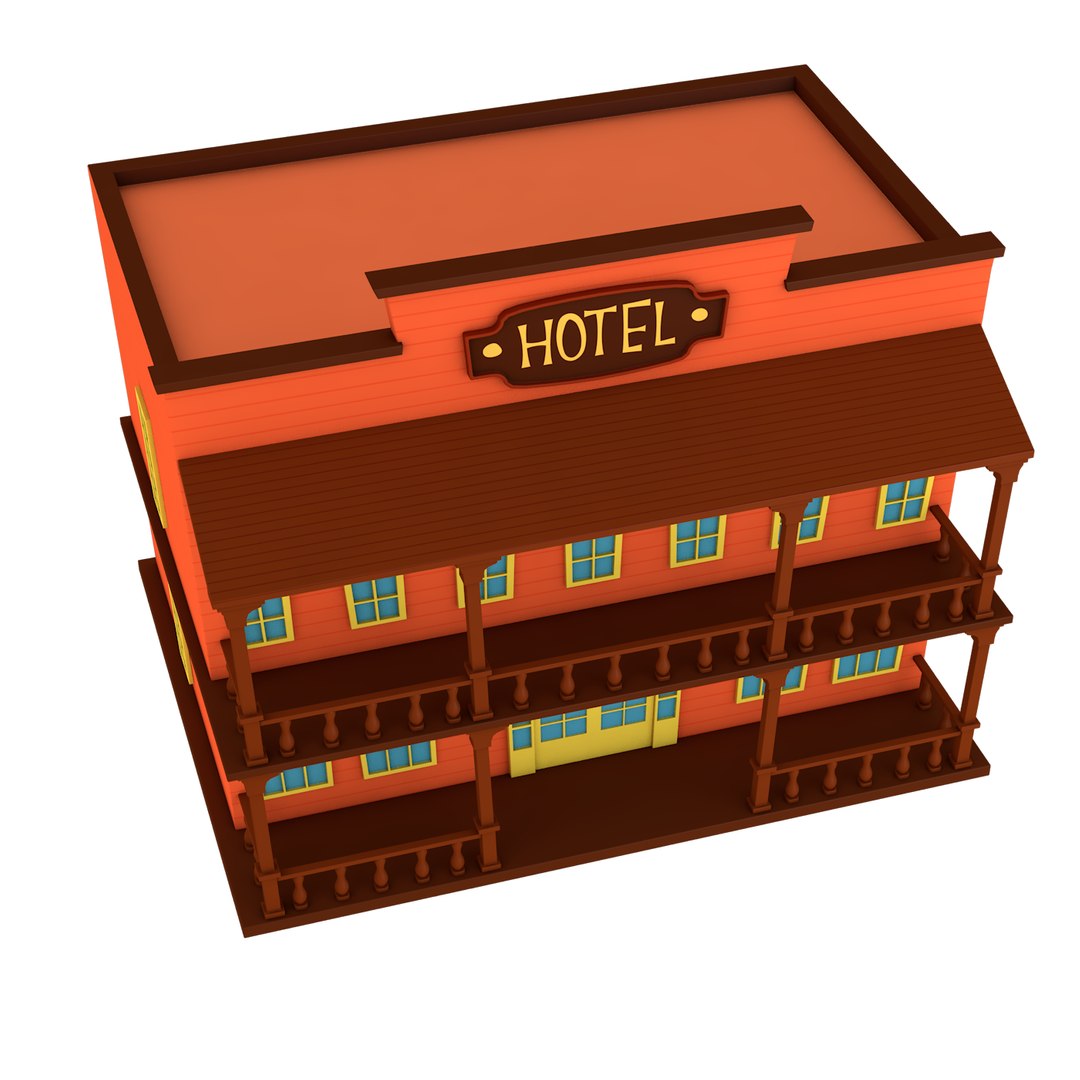 3D Cartoon Building Hotel - TurboSquid 1550013