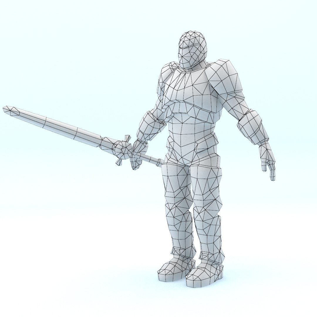- sci-fi knight rigged character 3d model
