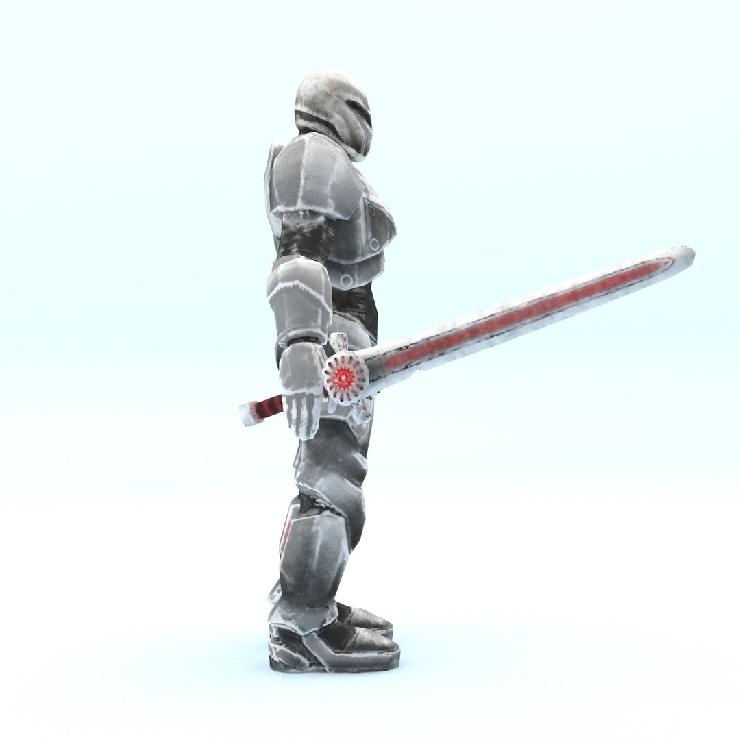 - sci-fi knight rigged character 3d model
